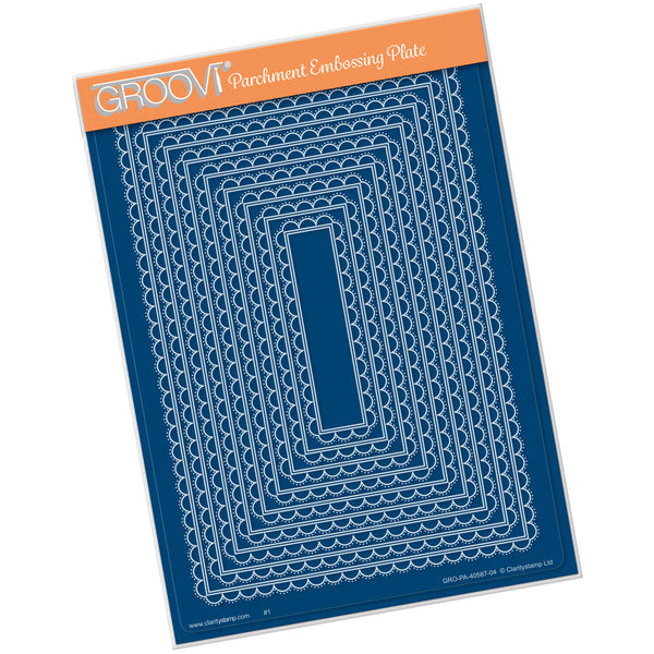 Nested Scallops Rectangles A5 Groovi Plate – Claritystamp