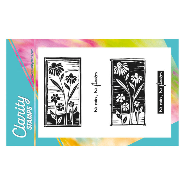 Barbaras Bijou Linocut Daisy A6 Stamp Set Claritystamp