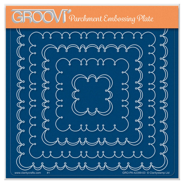 Linda's Square Frilly Lace Framers A5 Square Groovi Plate – Claritystamp