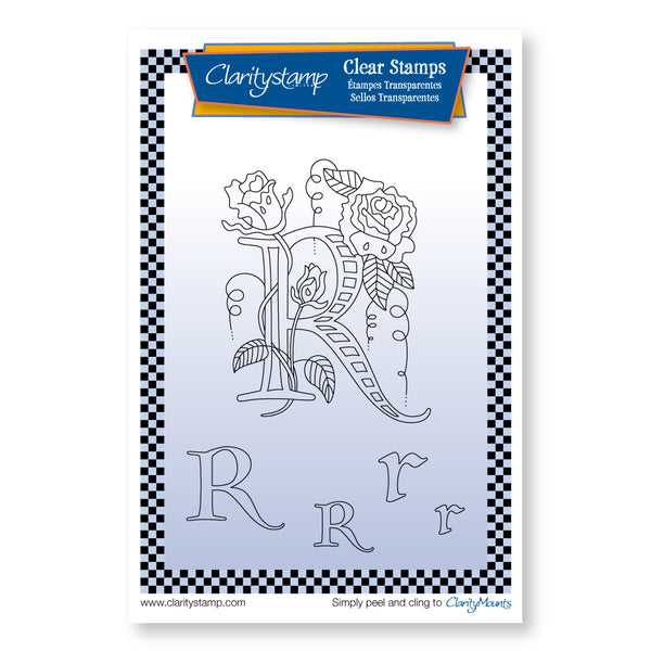 Floral Alphabet - Letter R Unmounted Clear Stamp – Claritystamp