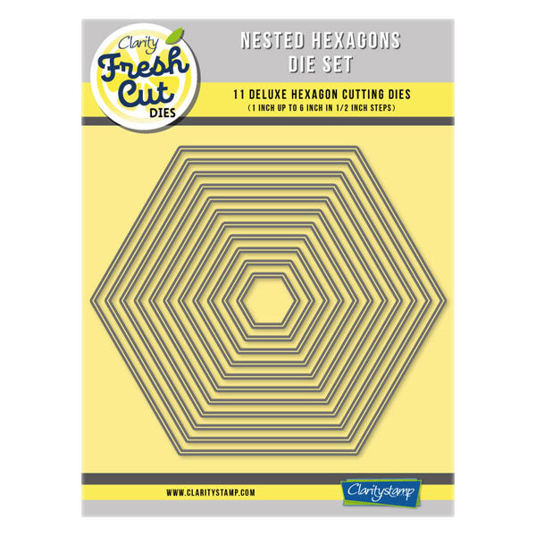 Nested Hexagons Die Set Clarity Fresh Cut Dies – Claritystamp
