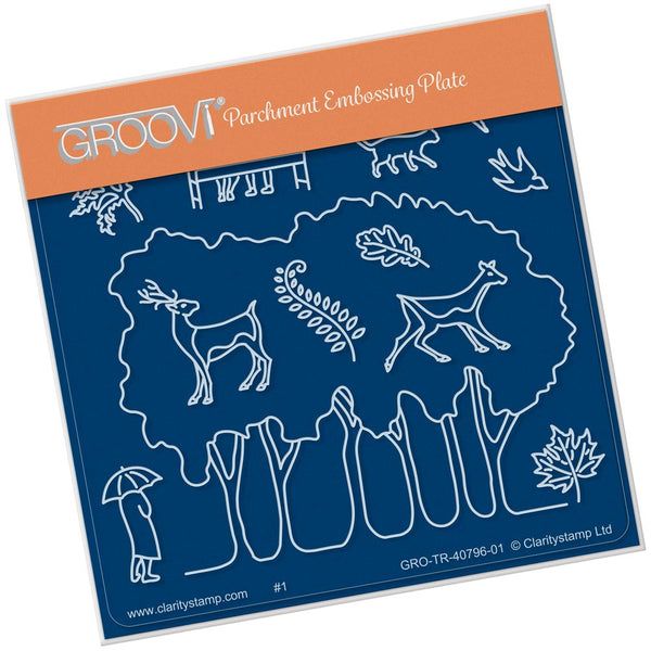 Grove Trees Outline A6 Square Groovi Baby Plate – Claritystamp