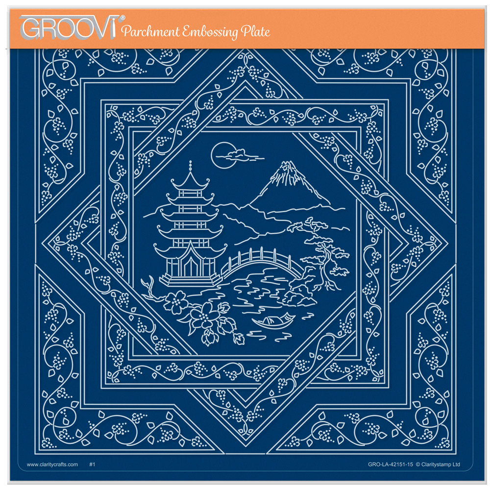 Linda's Japanese Pagoda Layering Frame A4 Square Groovi Plate ...