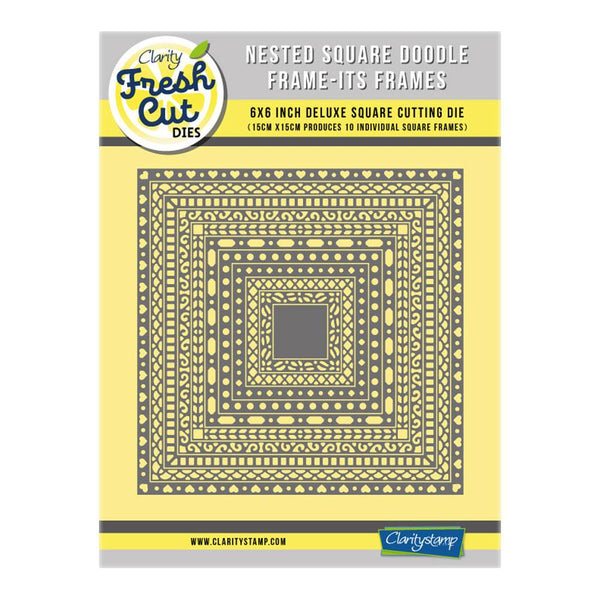 Nested Square Doodle Frame-its Frames Die Set – Claritystamp