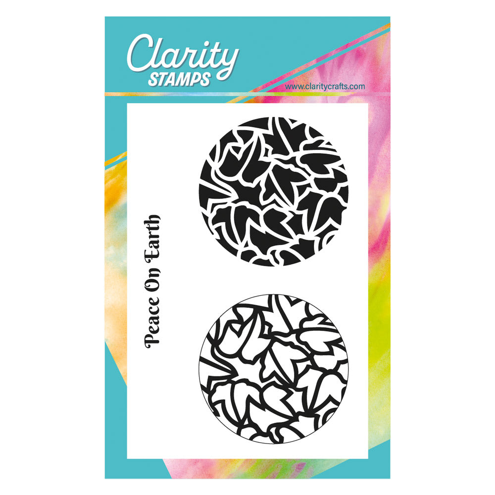 Ivy Leaves Festive Round - Two Way Overlay A6 Stamp Set – Claritystamp
