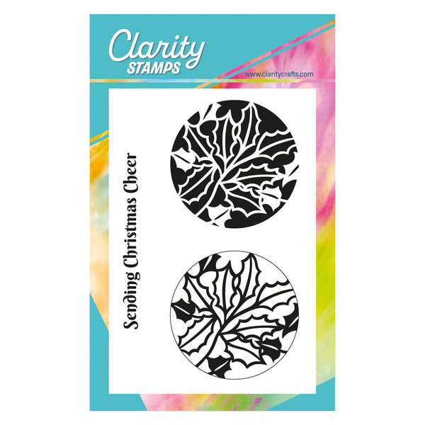 Holly Festive Round - Two Way Overlay A6 Stamp Set – Claritystamp
