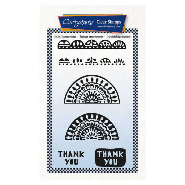 Barbara's Thank You Block Print - Two Way Overlay A6 Stamp Set ...