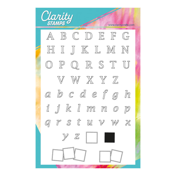 Outline Letterbox Alphabet A5 Stamp & Mask Set – Claritystamp