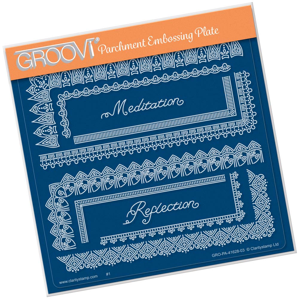 Tina's Spiritual Meditation Border A5 Square Groovi Plate – Claritystamp